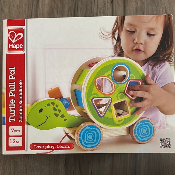 Hape | Toys | Hape Turtle Pull Pal Green And Blue | Poshmark